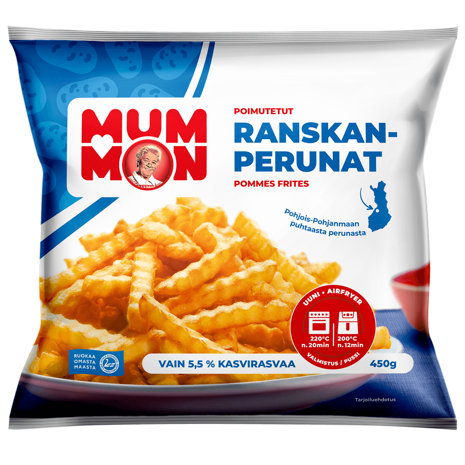 Mummon poimutetut Ranskanperunat 450g - Mummon